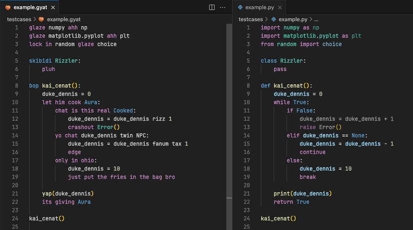 PyGyat - Python with rizz